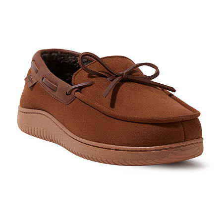 Click here for Dearfoams Mens Pierce Microsuede Moc with Tie Slip... prices