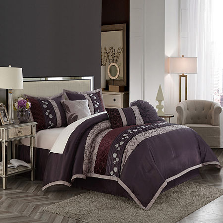 Stratford Park Riley 7-Pc. Comforter Set  King - Purple