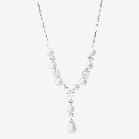 Click here for Womens White Sterling Silver 18 1/2 Inch Y Necklac... prices
