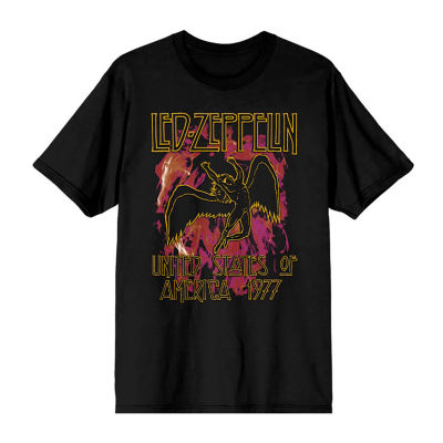 Mens Short Sleeve Led Zeppelin Graphic T-Shirt, Color: Black - JCPenney