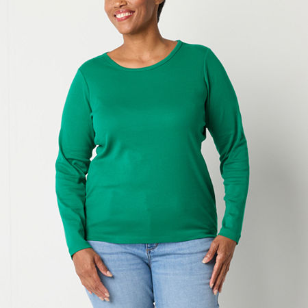 Click here for St. Johns Bay Womens Crew Neck Long Sleeve T-Shirt... prices
