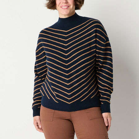 Click here for Liz Claiborne Womens Mock Neck Long Sleeve Striped... prices