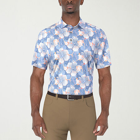 Click here for Pga Tour Mens Hibiscus-Print Polo Shirt - Blissful... prices