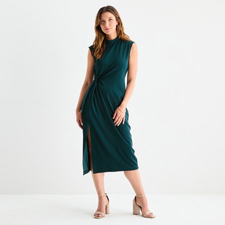 Click here for Melonie T Womens Sleeveless Midi Sheath Dress  8... prices