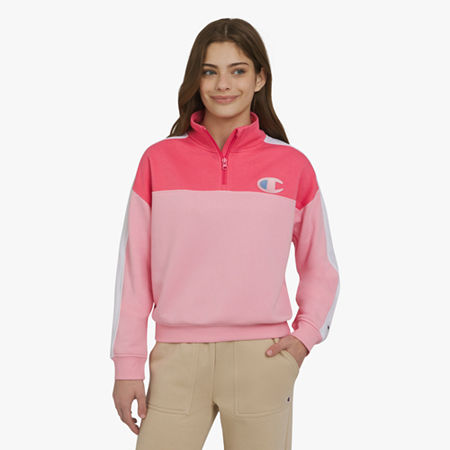 Click here for Girls (7-16) Champion(R) 1/4 Zip Color Block Sweat... prices