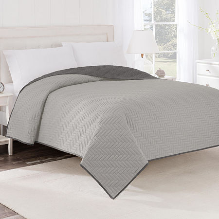 WestPoint Home Reversible Coverlet  Full/Queen - Light Grey
