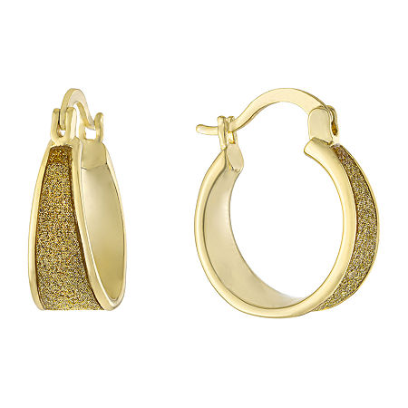 Click here for Silver Reflections 24K Gold Over Brass Hoop Earrin... prices