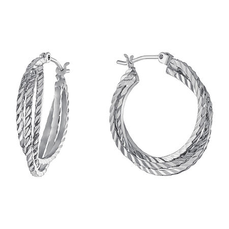 Click here for Silver Reflections Pure Silver Over Brass Hoop Ear... prices