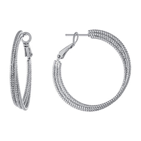 Click here for Silver Reflections Pure Silver Over Brass Hoop Ear... prices
