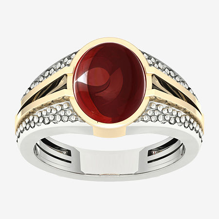Click here for Mens Genuine Red Agate 10K Gold Sterling Silver Fa... prices