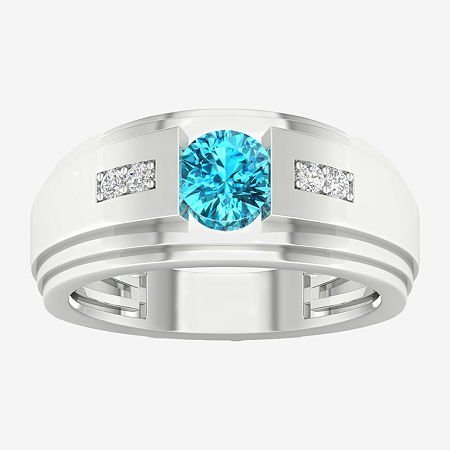 Click here for Mens Diamond Accent Genuine Blue Topaz Sterling Si... prices