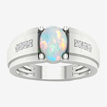 Click here for Mens Lab Created White Opal Sterling Silver Fashio... prices