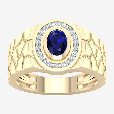Click here for Mens 1/5 CT. Genuine Blue Sapphire 10K Gold Fashio... prices