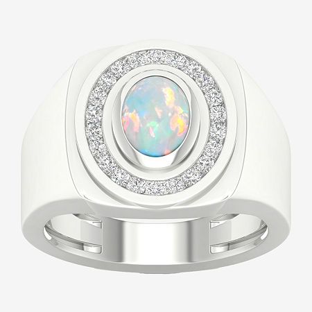Click here for Mens Lab Created White Opal Sterling Silver Fashio... prices