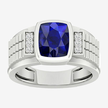 Click here for Mens Lab Created Blue Sapphire Sterling Silver Fas... prices