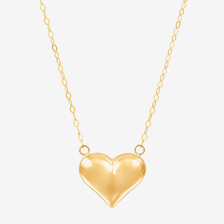 Click here for 14K Yellow Gold Polished Puffed Heart Necklace  On... prices