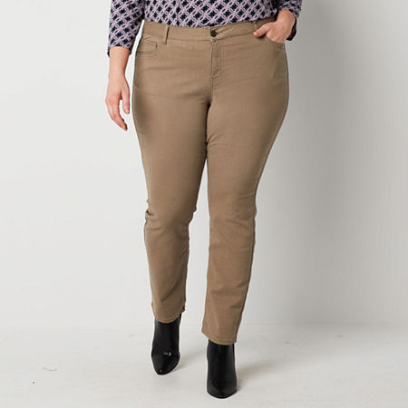 Click here for Liz Claiborne Plus Womens Sara Mid Rise Slim Fit... prices