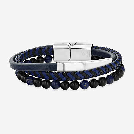 Click here for Mens Stainless Steel Beaded Bracelet  One Size prices