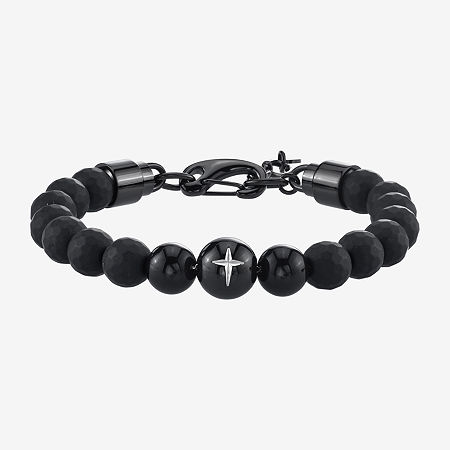 Click here for Mens Stainless Steel Beaded Bracelet  One Size prices