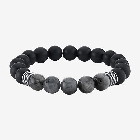 Click here for Mens Multi Color Agate Sterling Silver Beaded Brac... prices