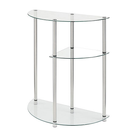Designs2Go Classic Glass 3 Tier Display Entryway Hall Table - Glass/Chrome