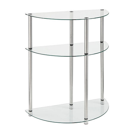 Designs2Go Classic Glass 3 Tier Half-Circle Entryway Hall Table - Glass/Chrome