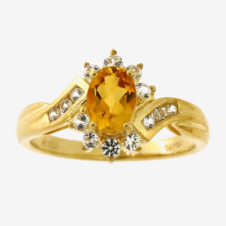Click here for Womens Genuine Yellow Citrine 14K Gold Over Silver... prices