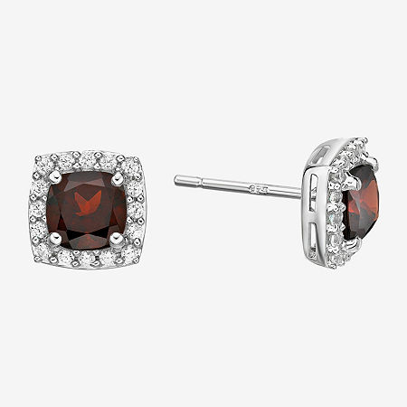 Click here for Genuine Red Garnet Sterling Silver Stud Earrings... prices