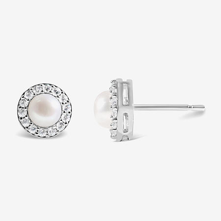 Click here for Womens Freshwater Pearl & Lab-Created White Sapphi... prices