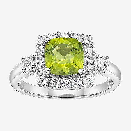 Click here for Womens Genuine Green Peridot Sterling Silver Cushi... prices