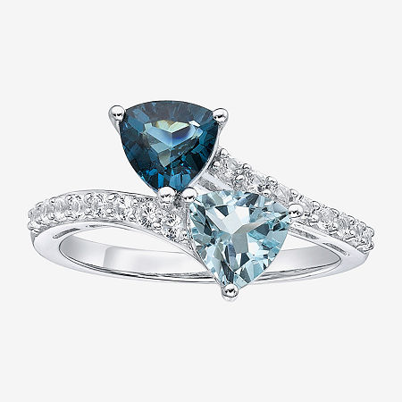 Click here for Womens Gemstone Sterling Silver Triangle Bypass Ri... prices