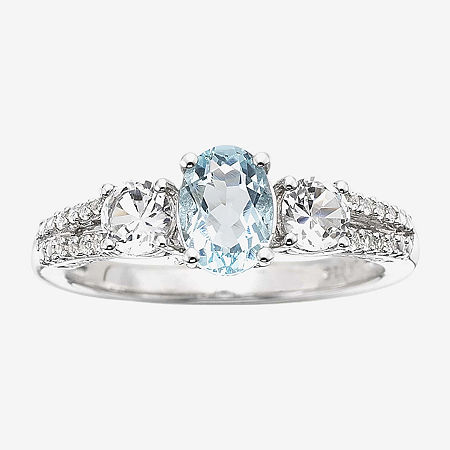 Click here for Womens Simulated Blue Aquamarine Sterling Silver O... prices