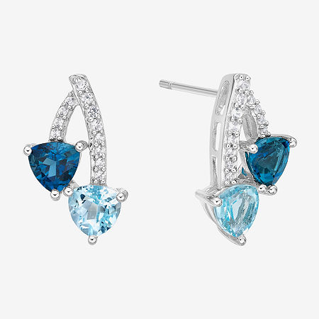 Click here for Gemstone Sterling Silver 16.3mm Triangle Stud Earr... prices