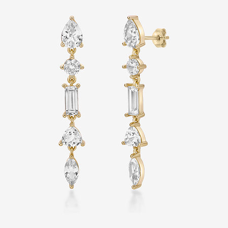 Click here for Womens Lab Created White Sapphire 18K Gold Over Si... prices