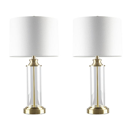 Click here for Gold 510 Design Clarity Glass Cylinder Table Lamp... prices