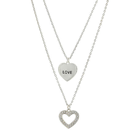 Click here for Sparkle Allure Womens Cubic Zirconia Heart 2-pc. N... prices