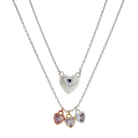 Click here for Sparkle Allure Womens Cubic Zirconia Heart 2-pc. N... prices