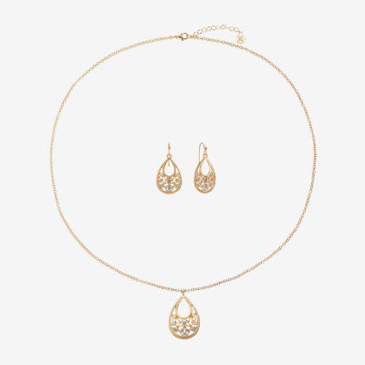 Mixit Womens White 2-pc. Jewelry Set, Color: Gold Tone - JCPenney