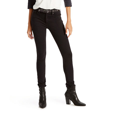 Levis Womens High-Rise Stretch Skinny Jeans - Soft Black