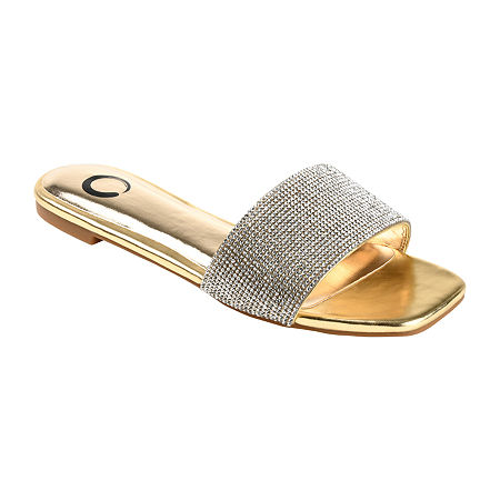Click here for Journee Collection Womens Grayce Rhinestone Flat S... prices