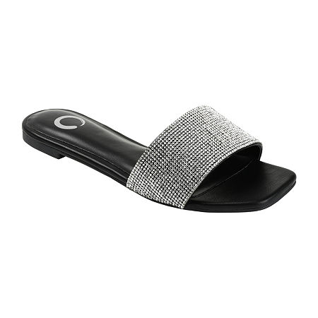 Click here for Journee Collection Womens Grayce Rhinestone Flat S... prices
