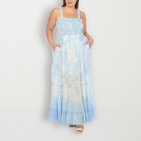 Click here for White Mark Plus Size Smocked Ruffle Maxi Dress - B... prices
