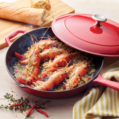 Tramontina® Gourmet 12" Enameled Cast Iron Covered Skillet