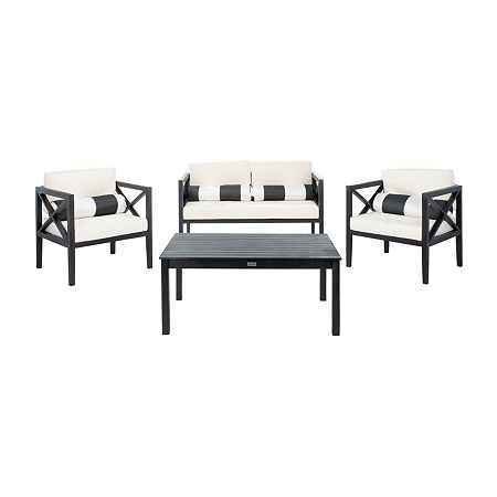 Click here for Nunzio 4 Pc Outdoor Set With Accent Pillows - Blac... prices