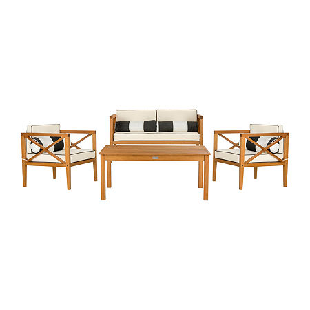 Nunzio 4Pc Outdoor Seating Set with Pillows - Teak