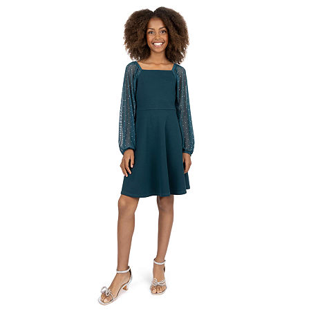 Click here for Speechless Big Kid Girls Long Sleeve Skater Dress... prices