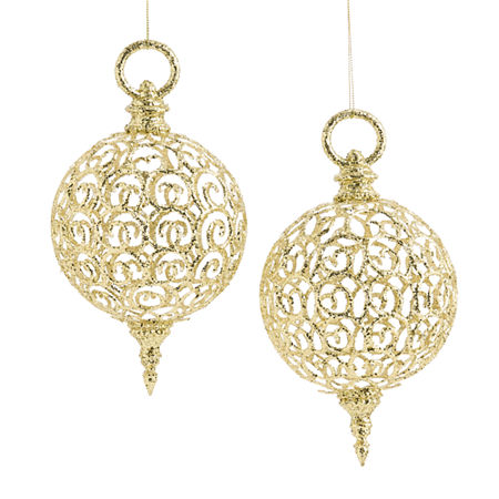 Click here for North Pole Trading Co. Gold Plastic Scroll Ball Se... prices