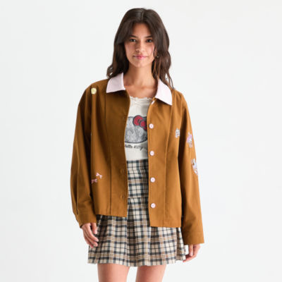 Womens Juniors Hello Kitty Lightweight Work Jacket, Color: Brown - JCPenney