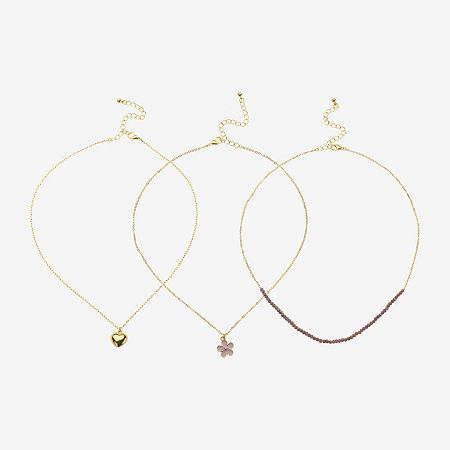 Click here for Arizona Womens Flower Heart 3-pc. Necklace Set  On... prices