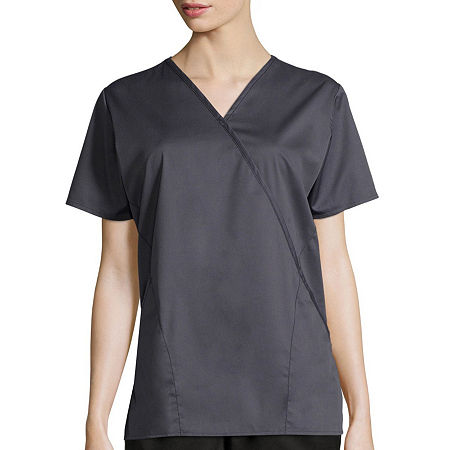 Click here for Wink Wonderwork Mock Wrap Womens Short Sleeve Tag... prices